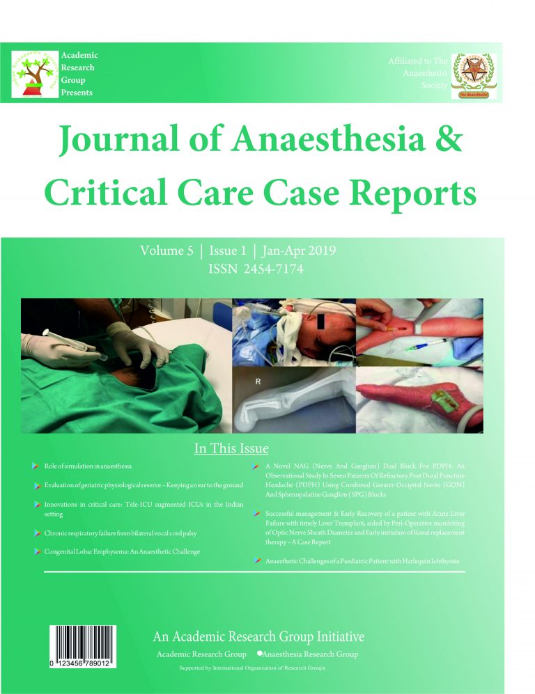 Journal of Anaesthesia and Critical Care Case Reports Jan-Apr 2019 ...